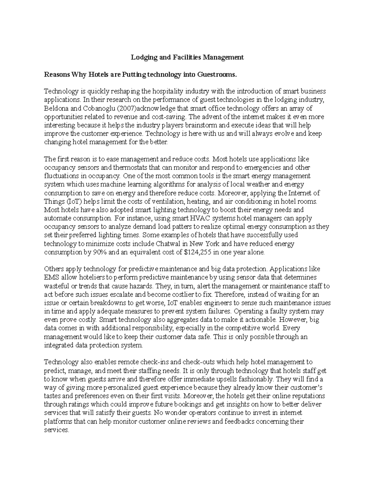 Lodging and Facilities Management - Lodging and Facilities Management ...