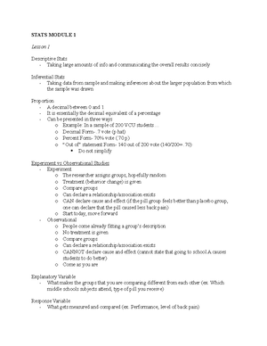 Stat Formulas - Lecture notes 1-4 - STAT 208 (Elementary Statistics ...