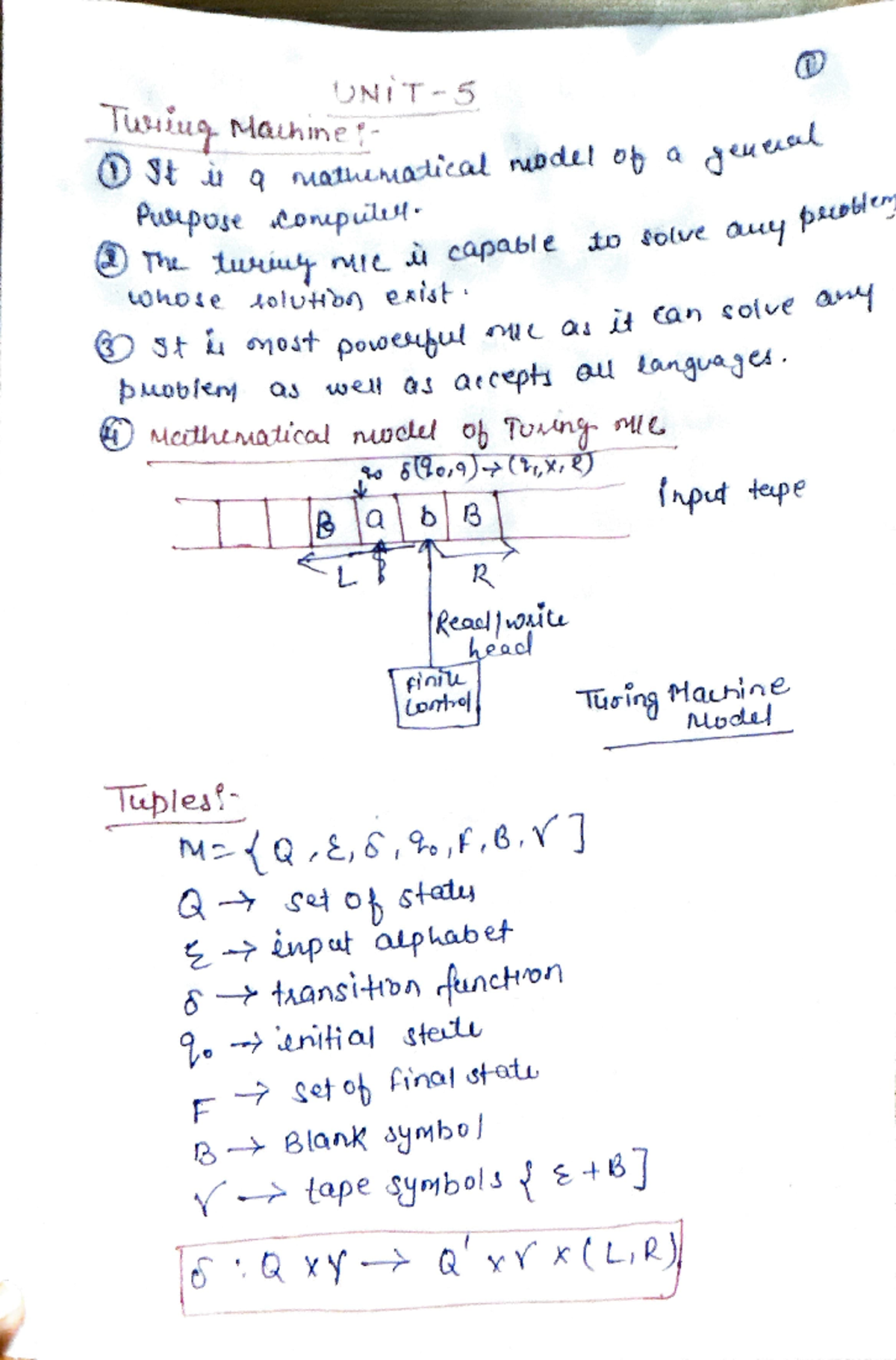 TAFL unit 5 - Tafl unit 5 notes - I I I L. Ttt.ple ~~. t\ ~ { Q ,. l ...