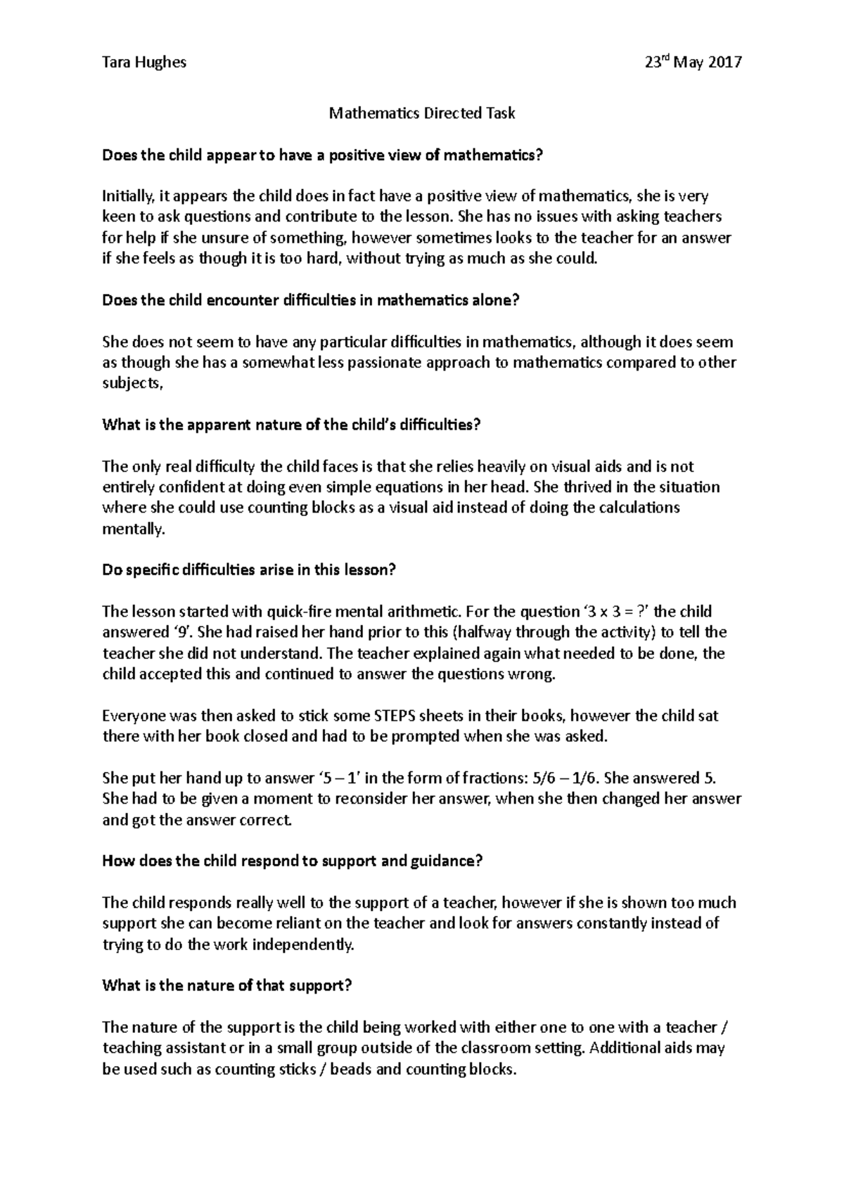Mathematics Directed Task Tara Hughes 23rd May 2017 Mathematics mathematics-directed-task-tara-hughes-23rd-may-2017-mathematics