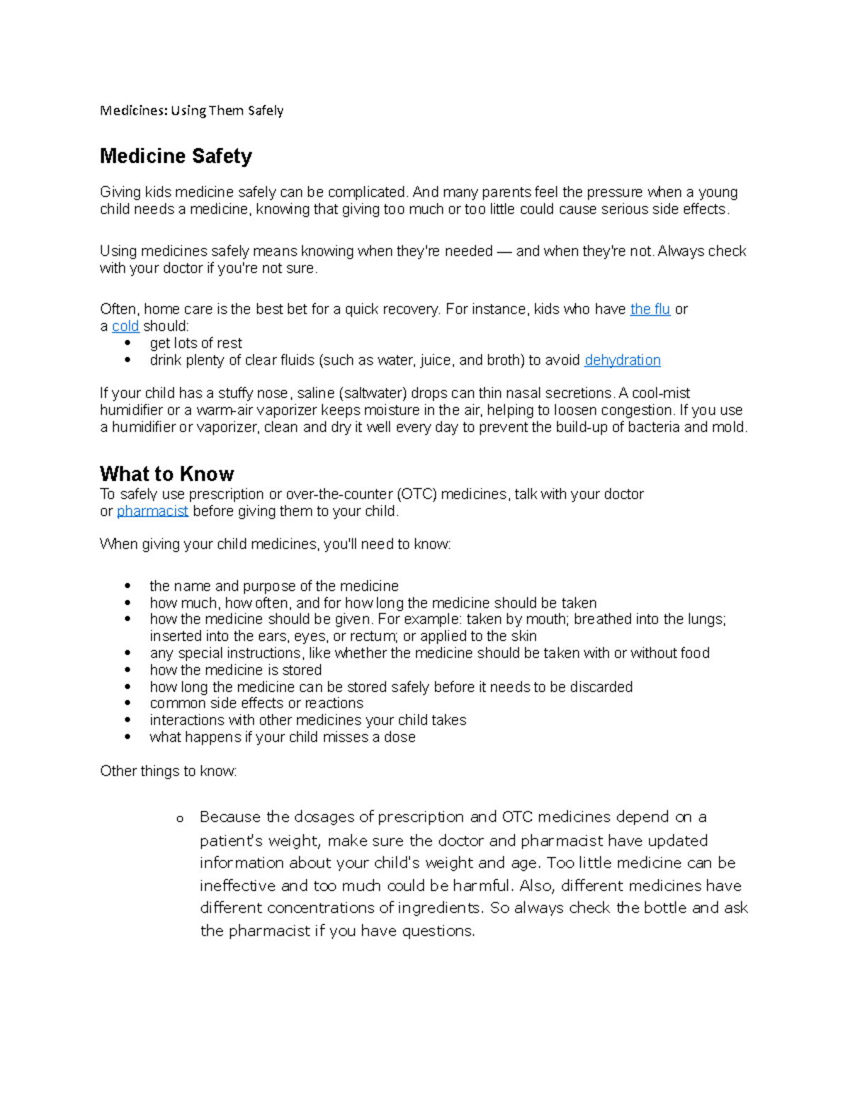 Medicines - Lecture notes 8 - Medicines: Using Them Safely Medicine ...