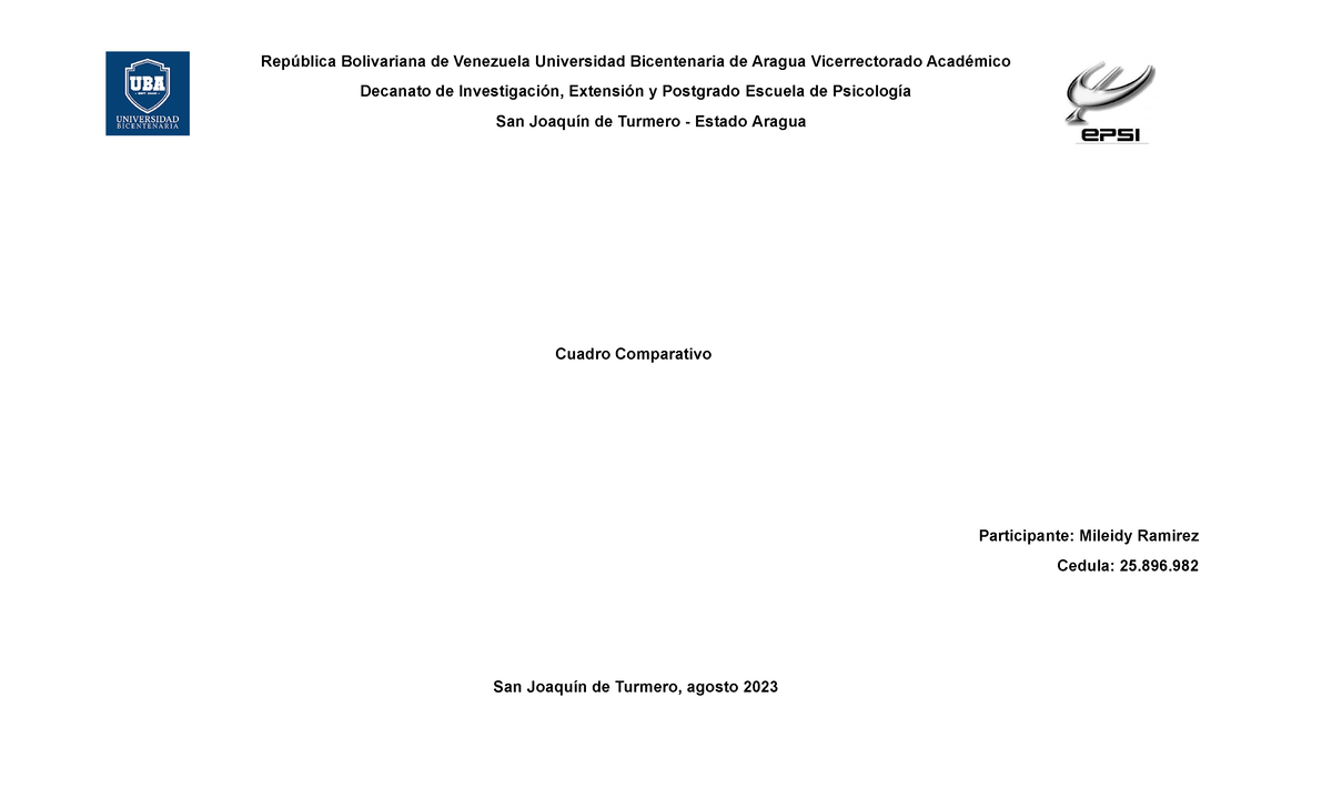 Actividad Sumativa 2 -Unidad II - cuadro comparativo - Mileidy ramirez ...