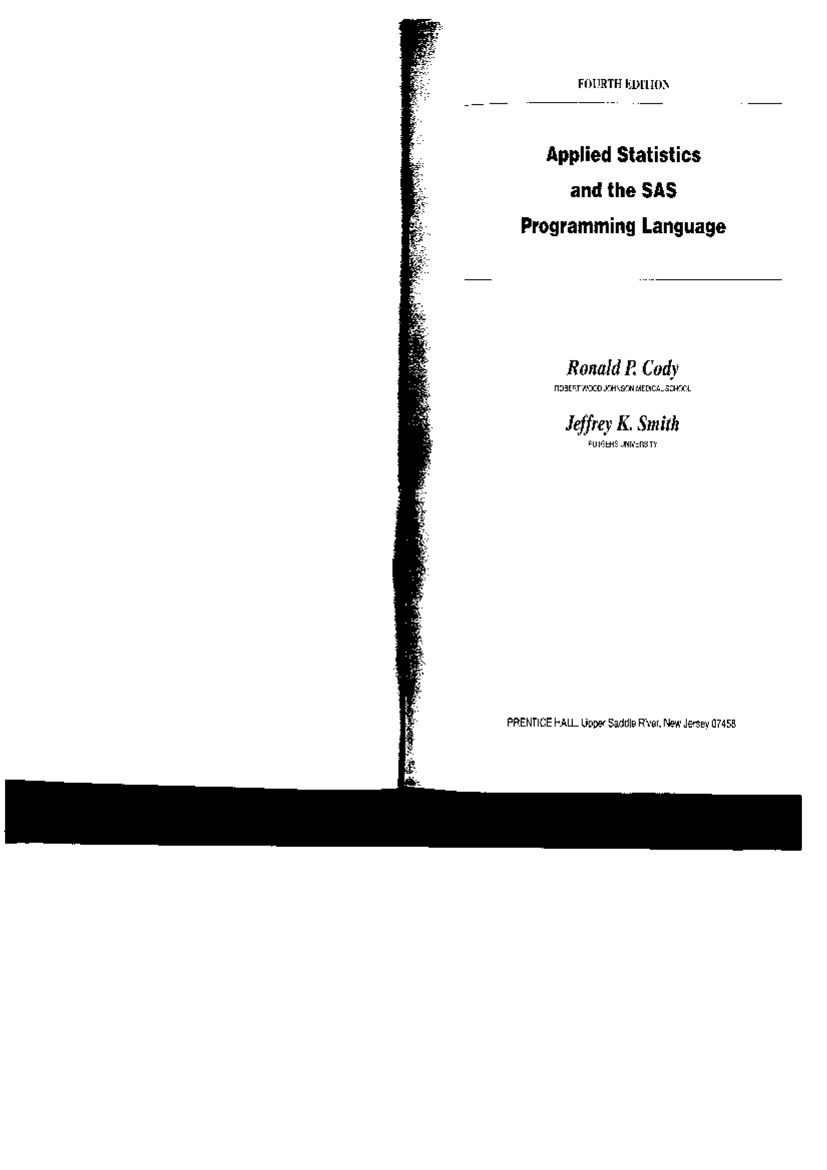 380451338 Ronald Cody Jeffrey Smith Applied Statistics and the SAS ...