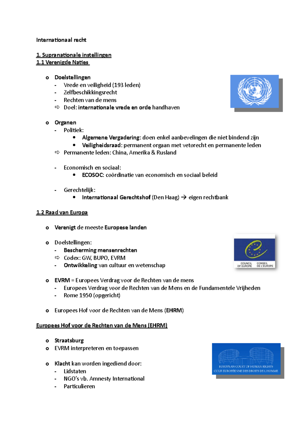 Internationaal recht SV - Internationaal recht Supranationale ...