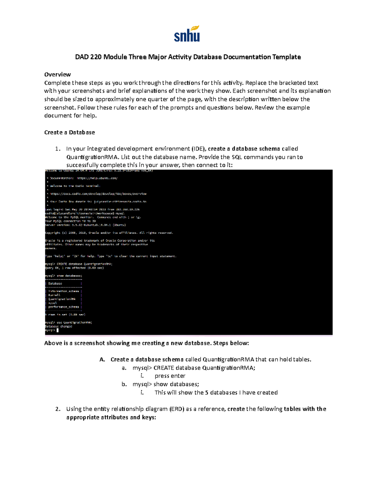 3-3 Major Activity - DAD 220 Module Three Major Acvity Database ...