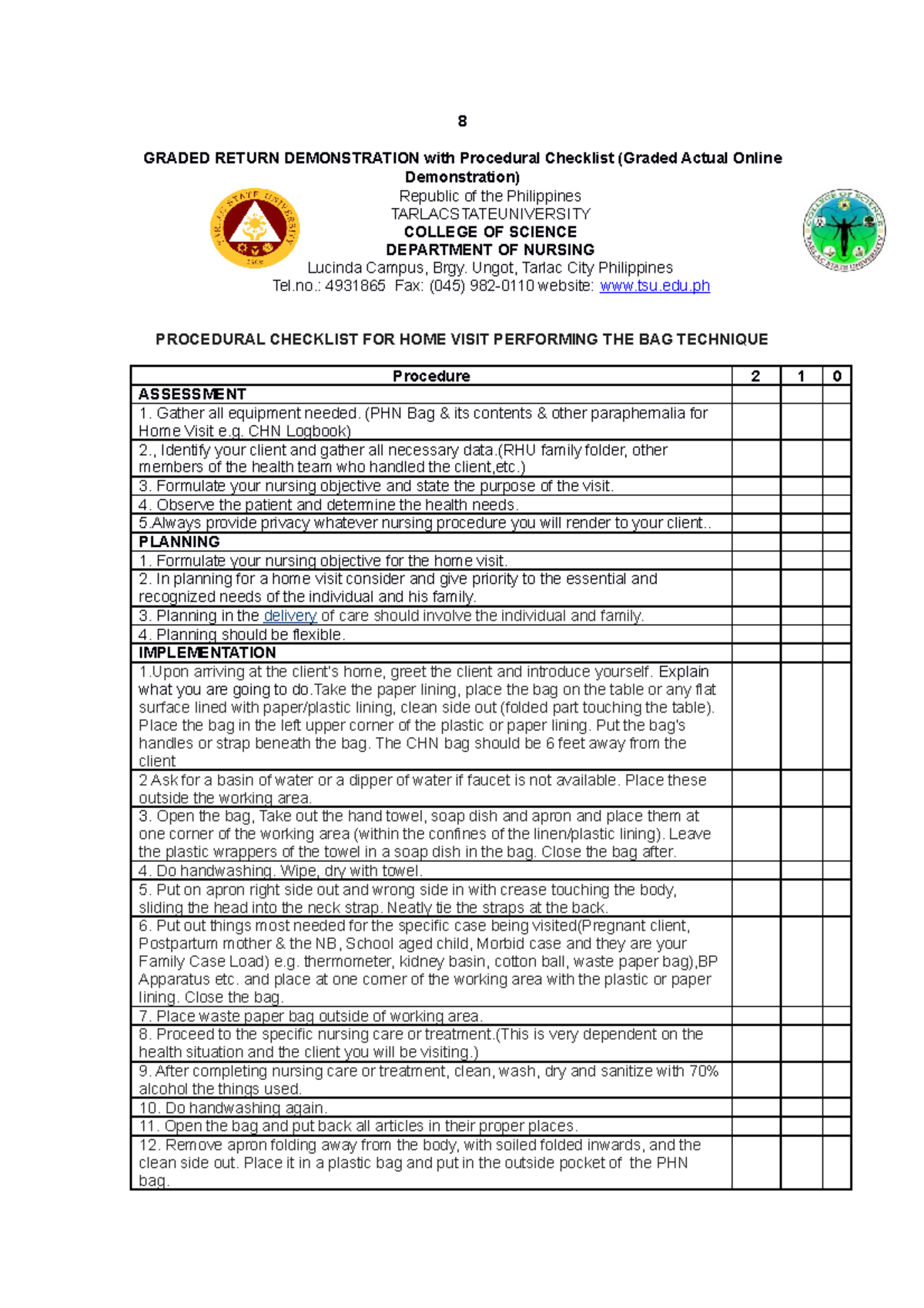 DEMO BAG Technique - 8 GRADED RETURN DEMONSTRATION with Procedural ...