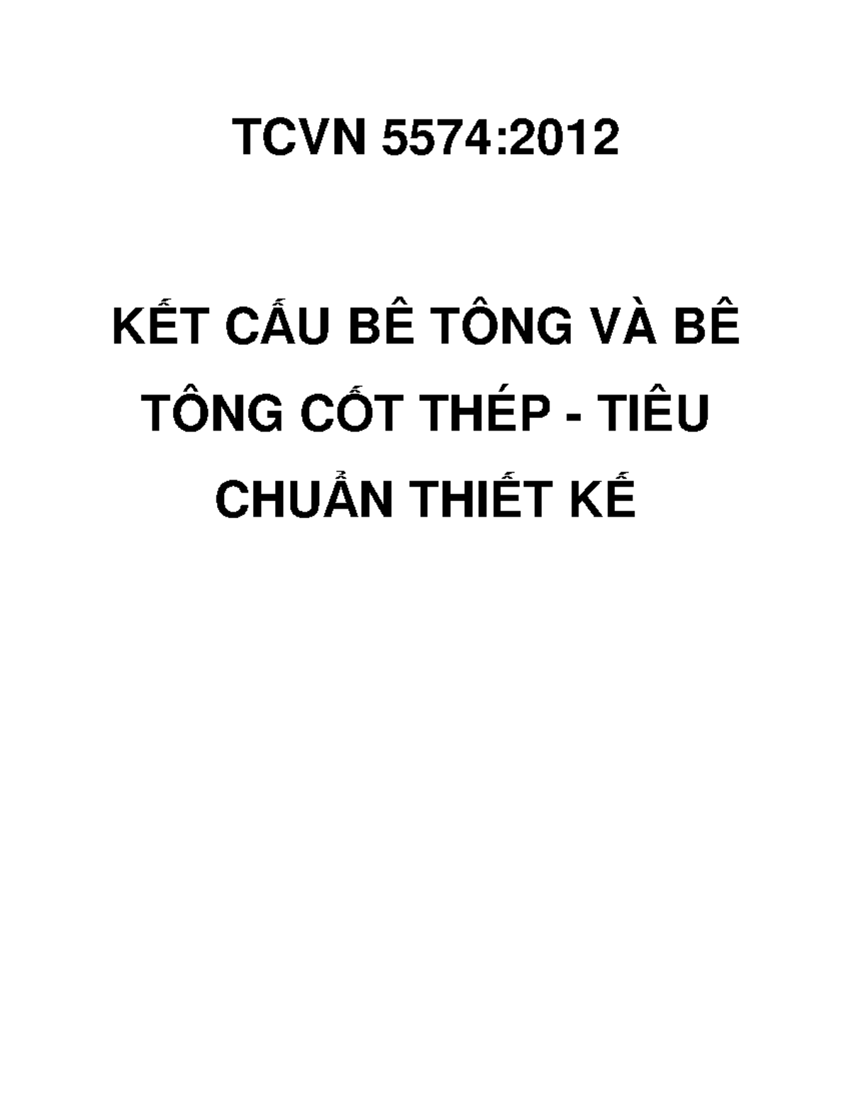 TCVN 5574 - 2012 Ket cau betong va be tong cot thep - TCVN 5574: KẾT CẤU BÊ TÔNG VÀ BÊ TÔNG CỐT ...