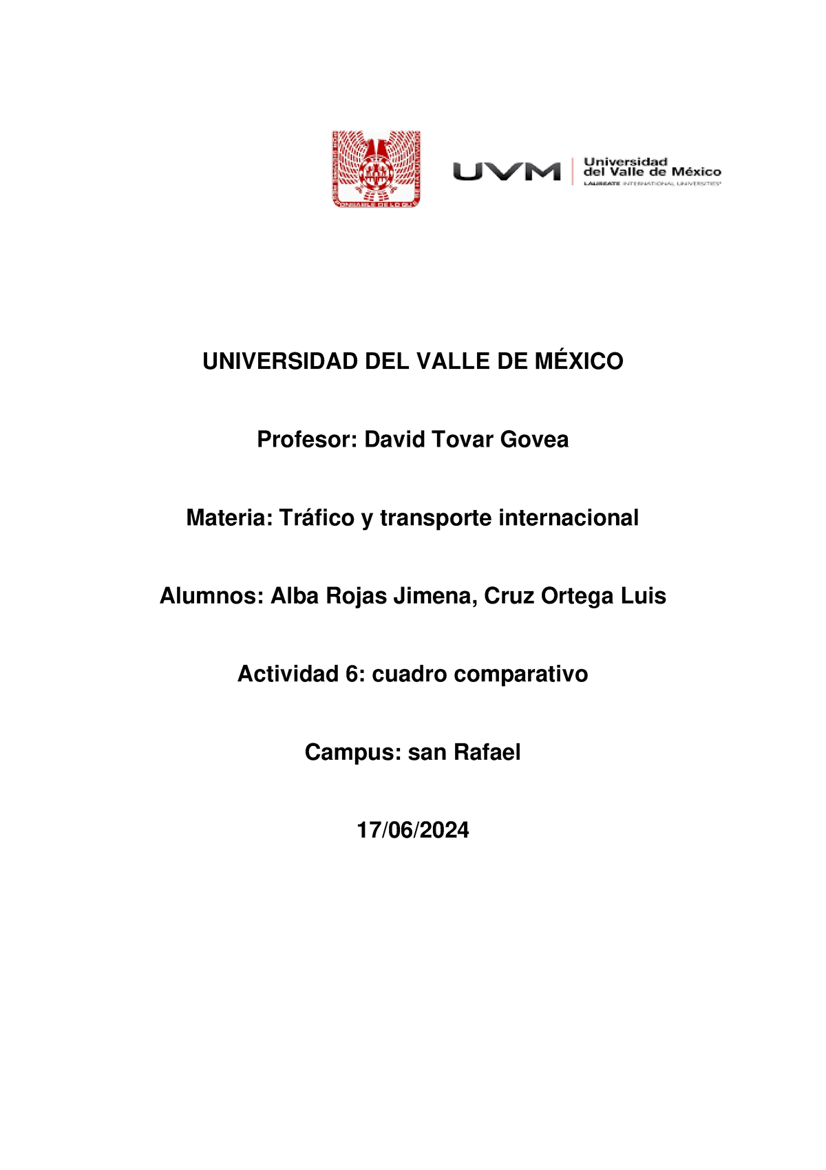 A#6 Jarlco - Actovidad - UNIVERSIDAD DEL VALLE DE MÉXICO Profesor ...