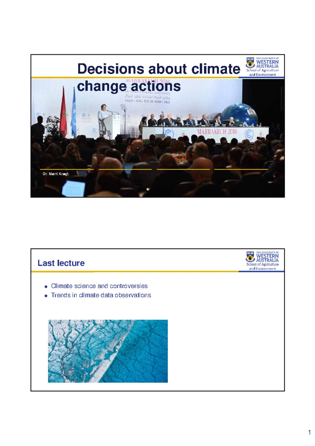 Wk11B - Climate change action - Decisions about climate change actions ...