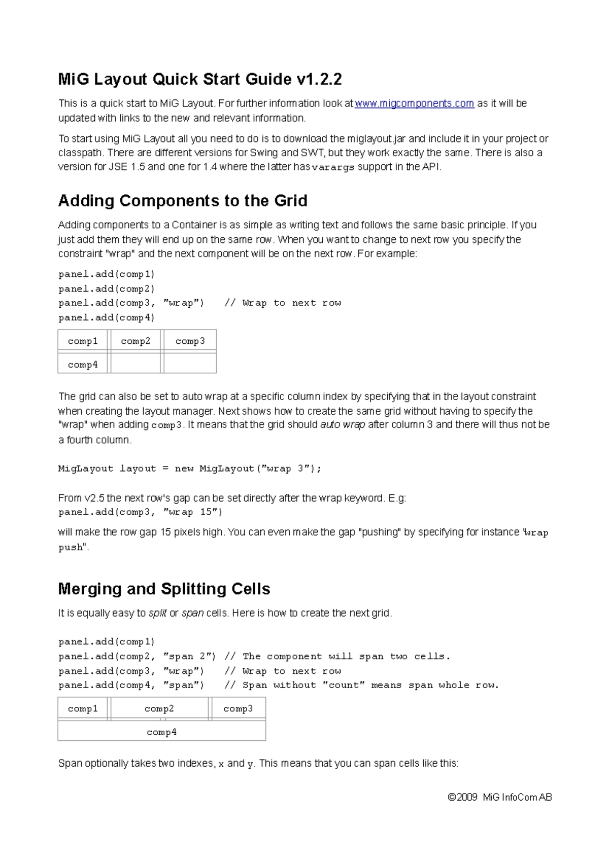 Quick Start - Introduction to MiG Layout - MiG Layout Quick Start Guide v1. This is a quick ...