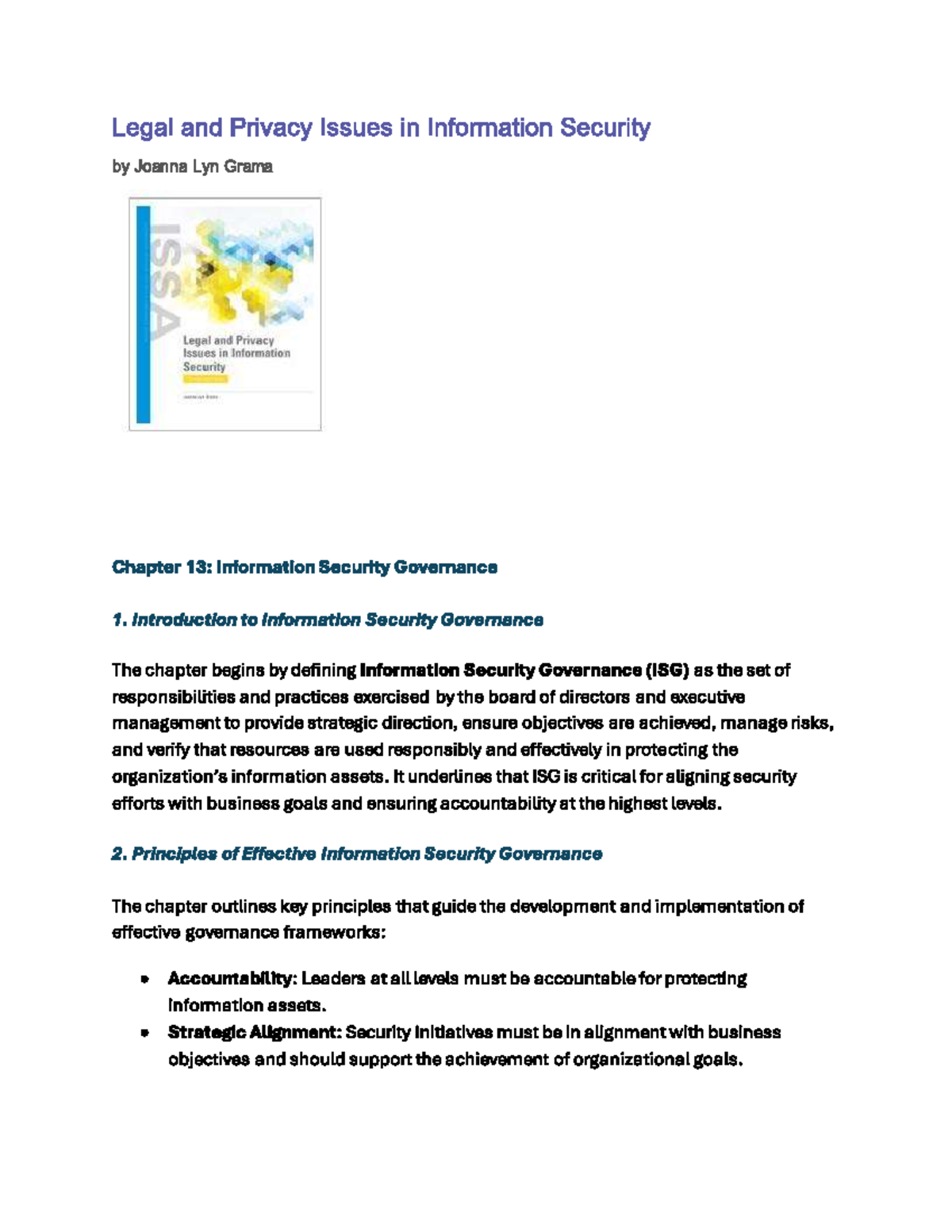 In-depth Summary of Chapter 13. Information Security Overview C841 ...