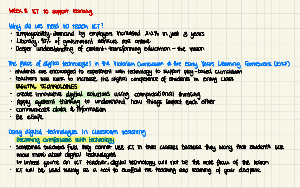 Week 8 Tutorial And Lecture Week 8 Ict To Support Learning Why Do We Need To Teach Kt