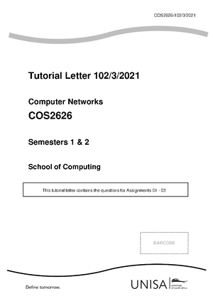 COS2626- Opsomming - Chapter 1 Introduction to Networking How Networks are Used Network services ...