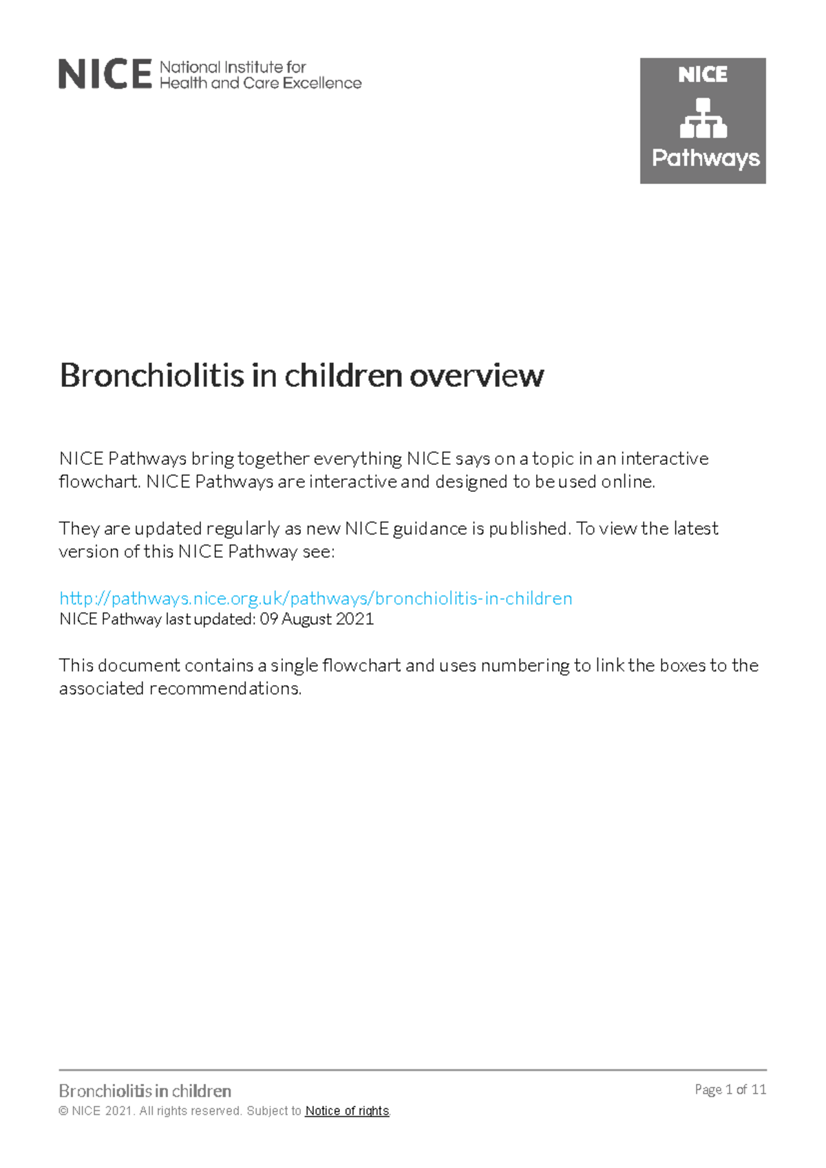 Niceng 9guid pathway 1 - Bronchiolitis in children ...