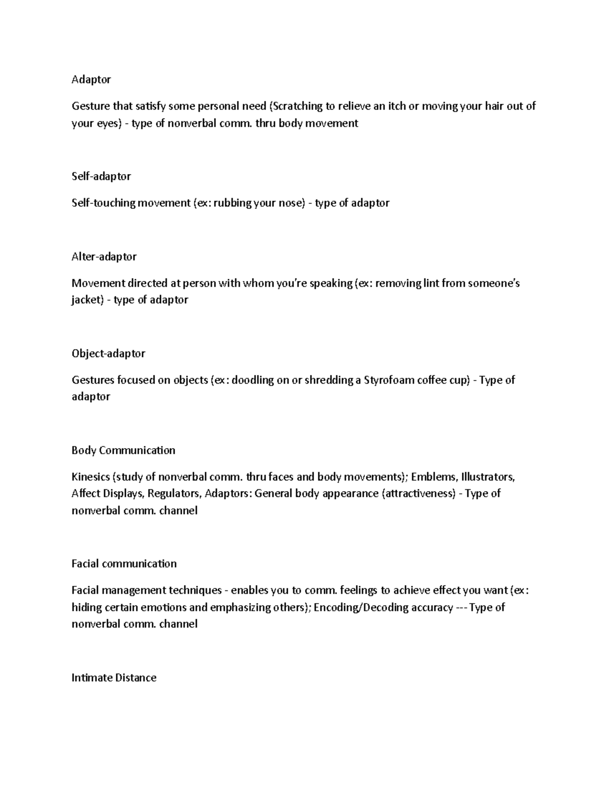 Lit 1000 ch23 - Chapter 23 Notes - Adaptor Gesture that satisfy some ...