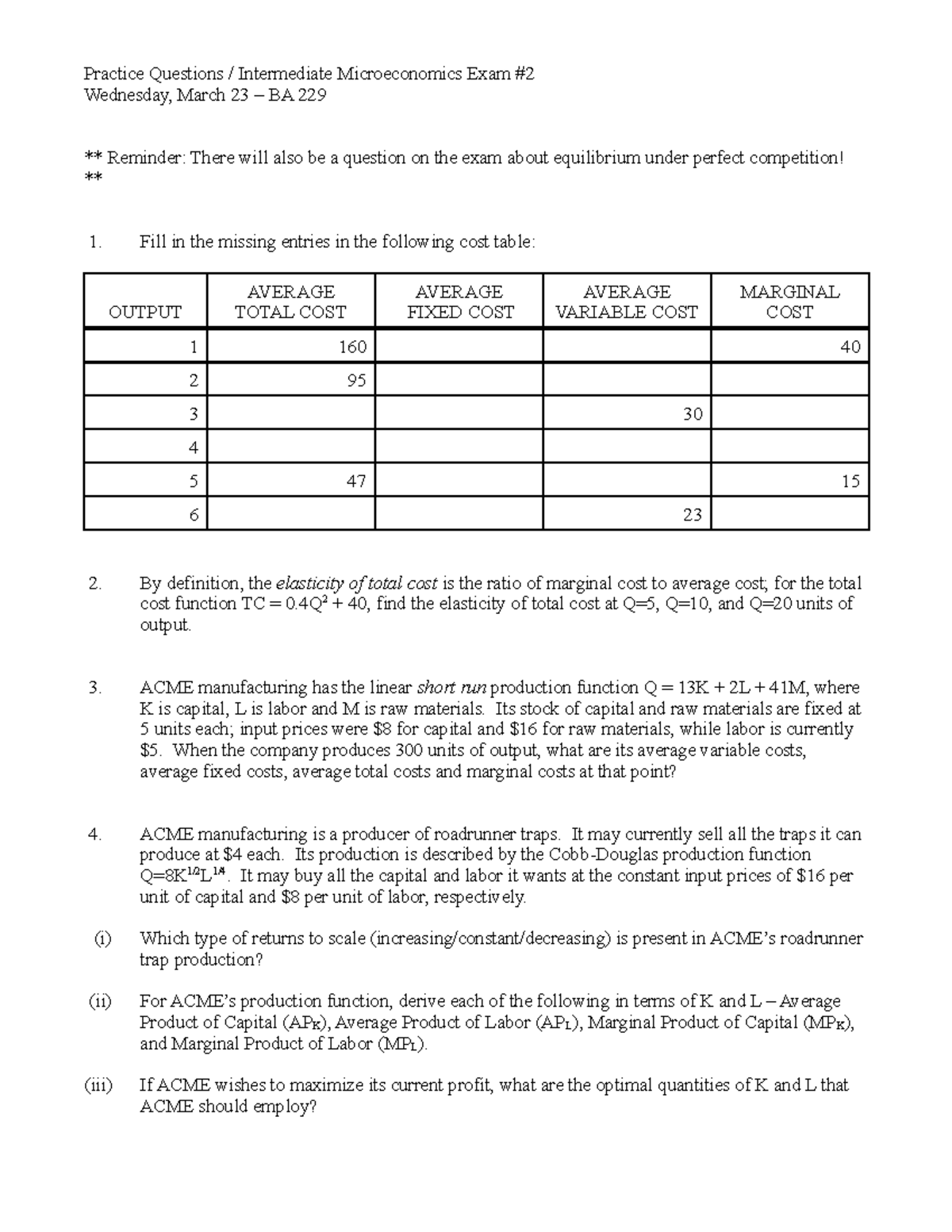 Sample/practice exam 2016, questions and answers - Practice Questions ...