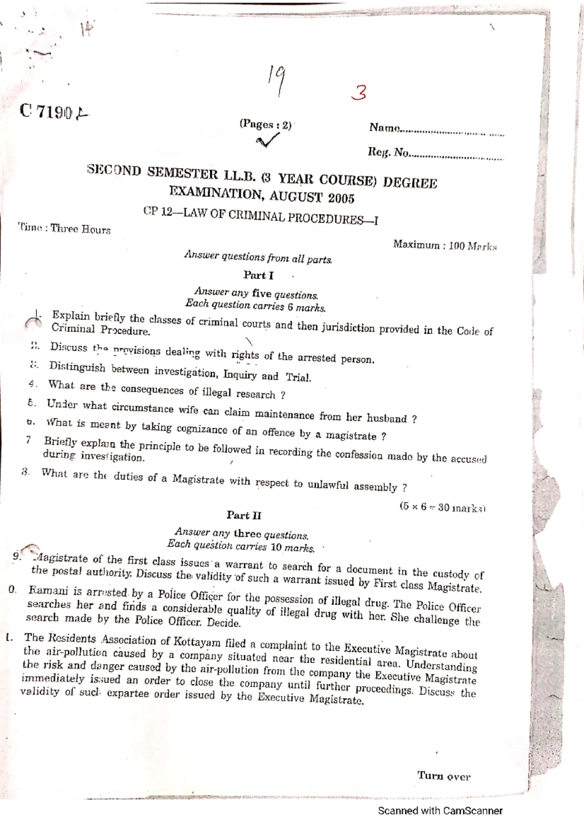 Crpc - 3rd sem-1 - Previous Question Papers - LLB - Studocu