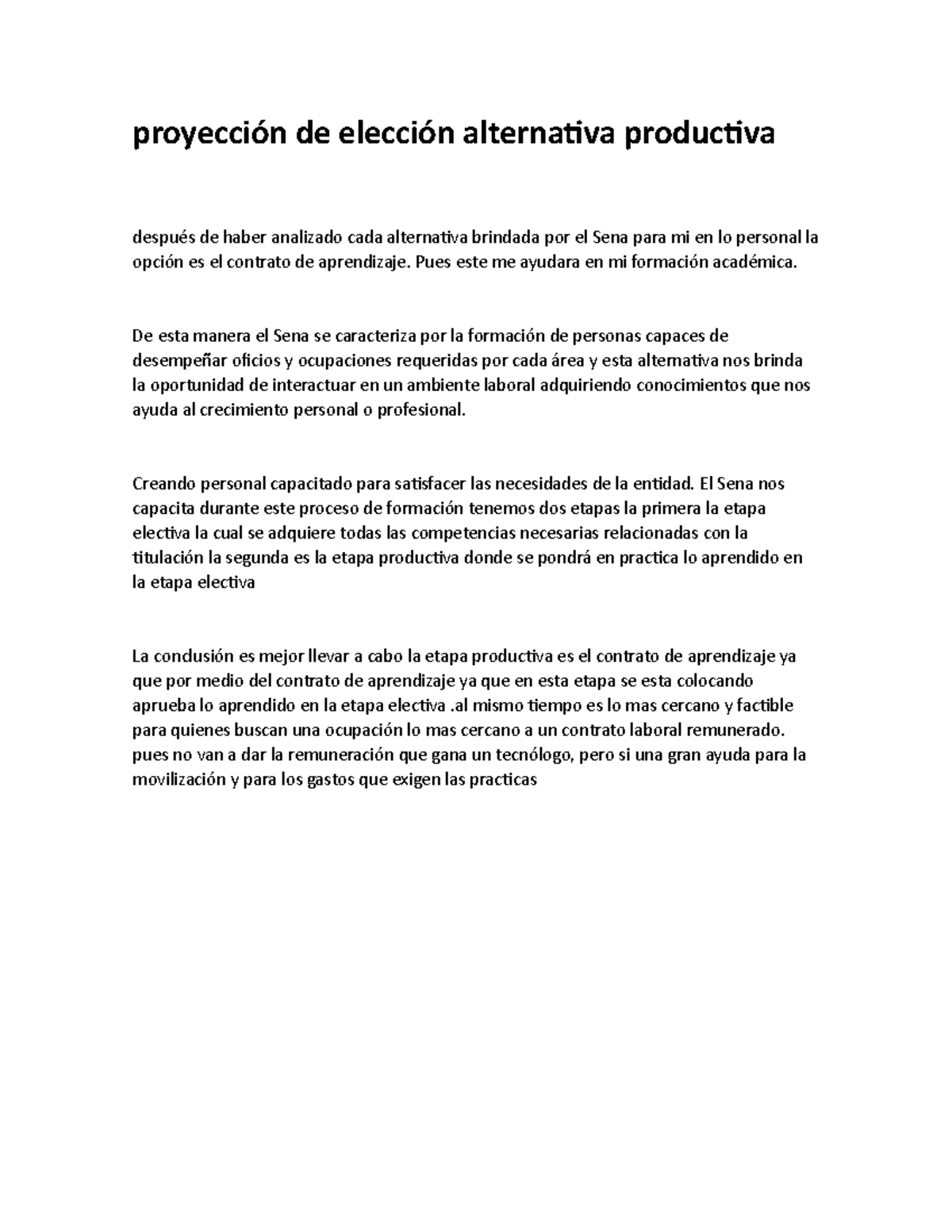 Proyección de elección alternativa productiva - proyección de elección ...