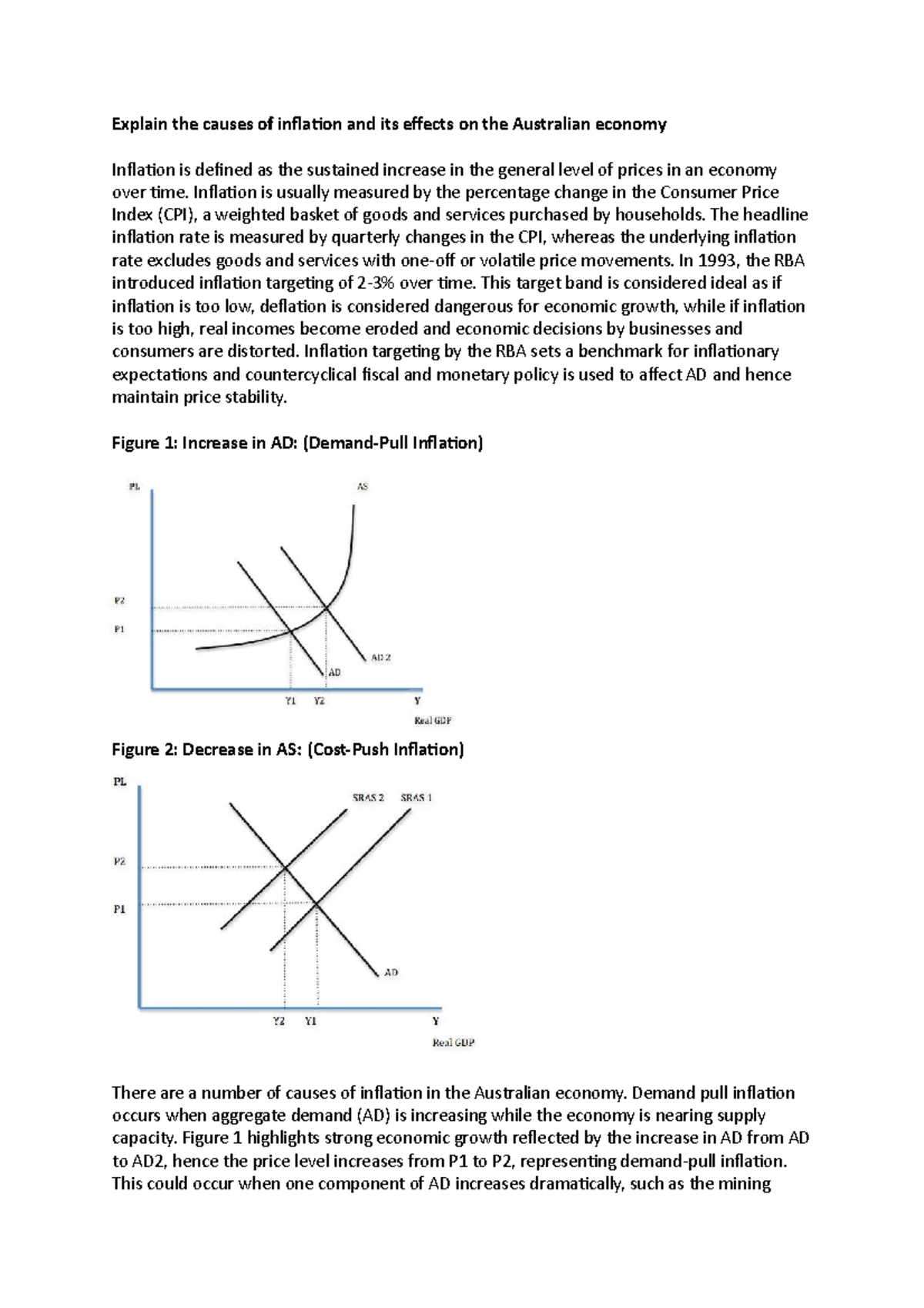 Inflation - Grade: 7.5 - Explain the causes of inflation and its ...