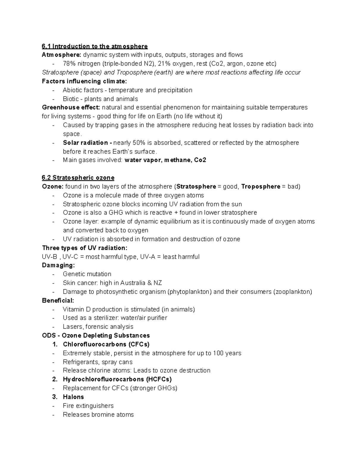 Ess-unit-6 - Resumen Biologia - 6 Introduction to the atmosphere ...