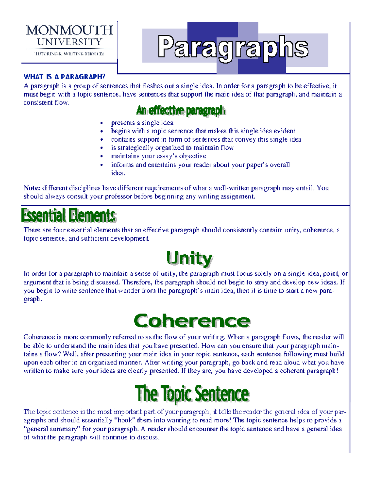 Paragraphs - WHAT I A PARAGRAPH? A paragraph is a group of sentences ...