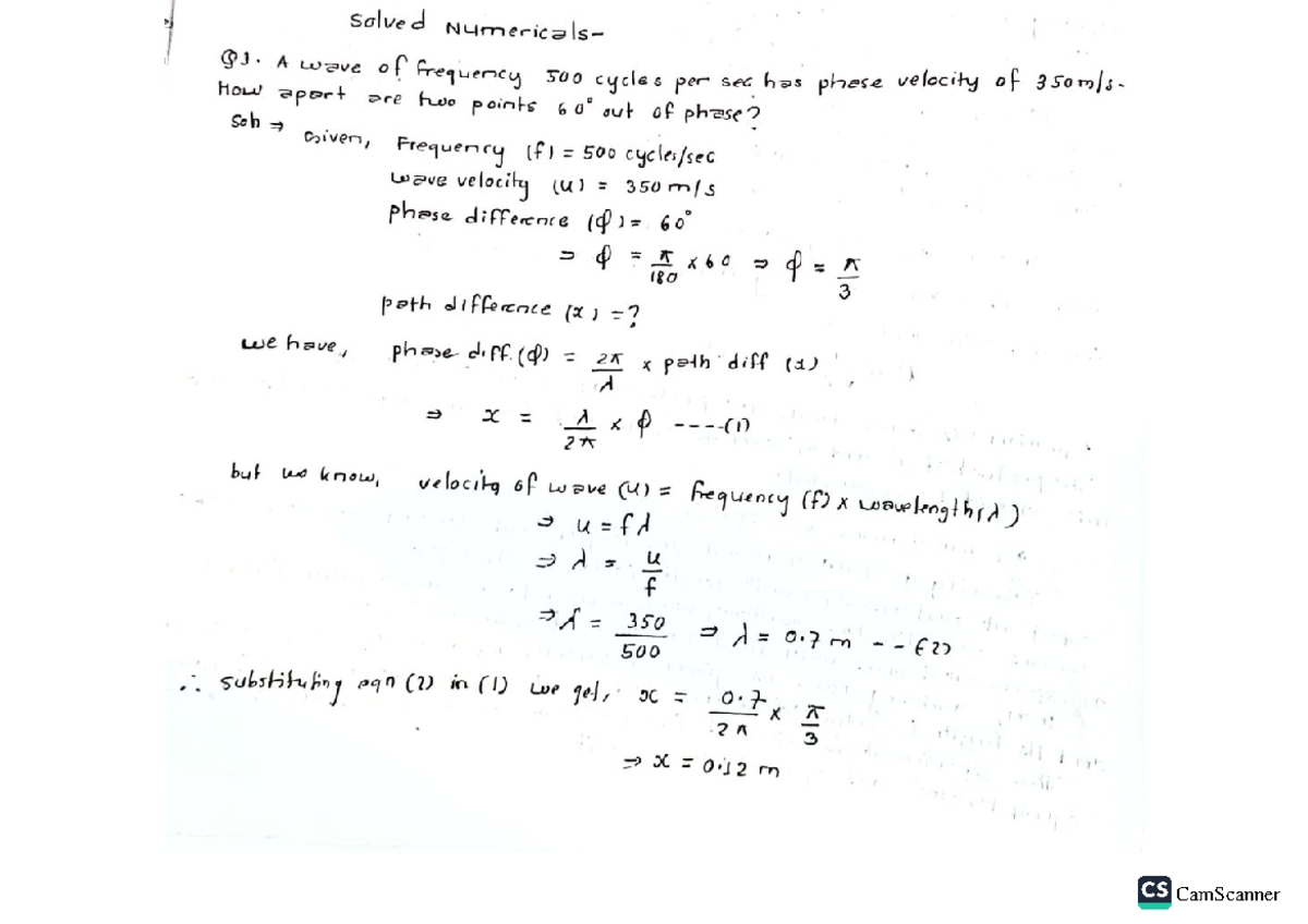 Wave motion - ....... - applied physics - Studocu