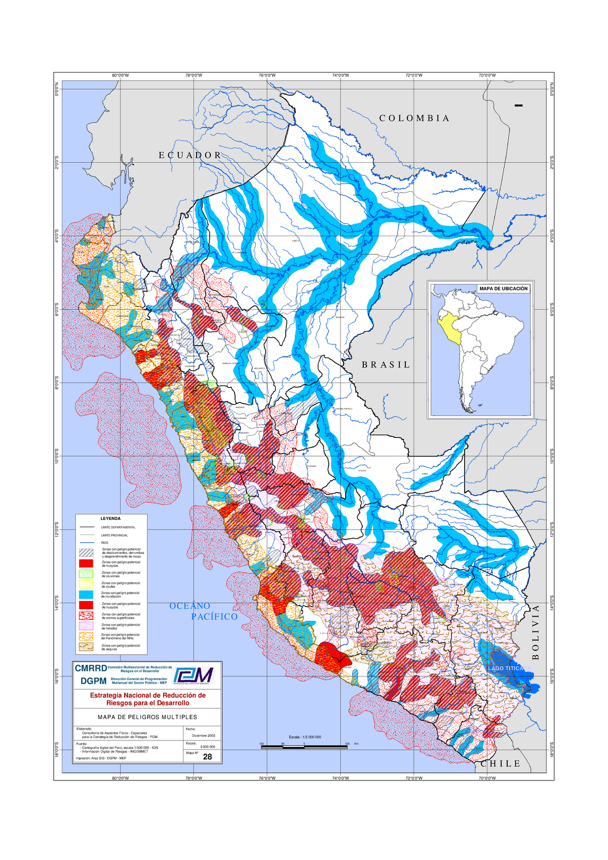 Mapa de peligros multiples - Peru - E C U A D O R C O L O M B I A C H I ...