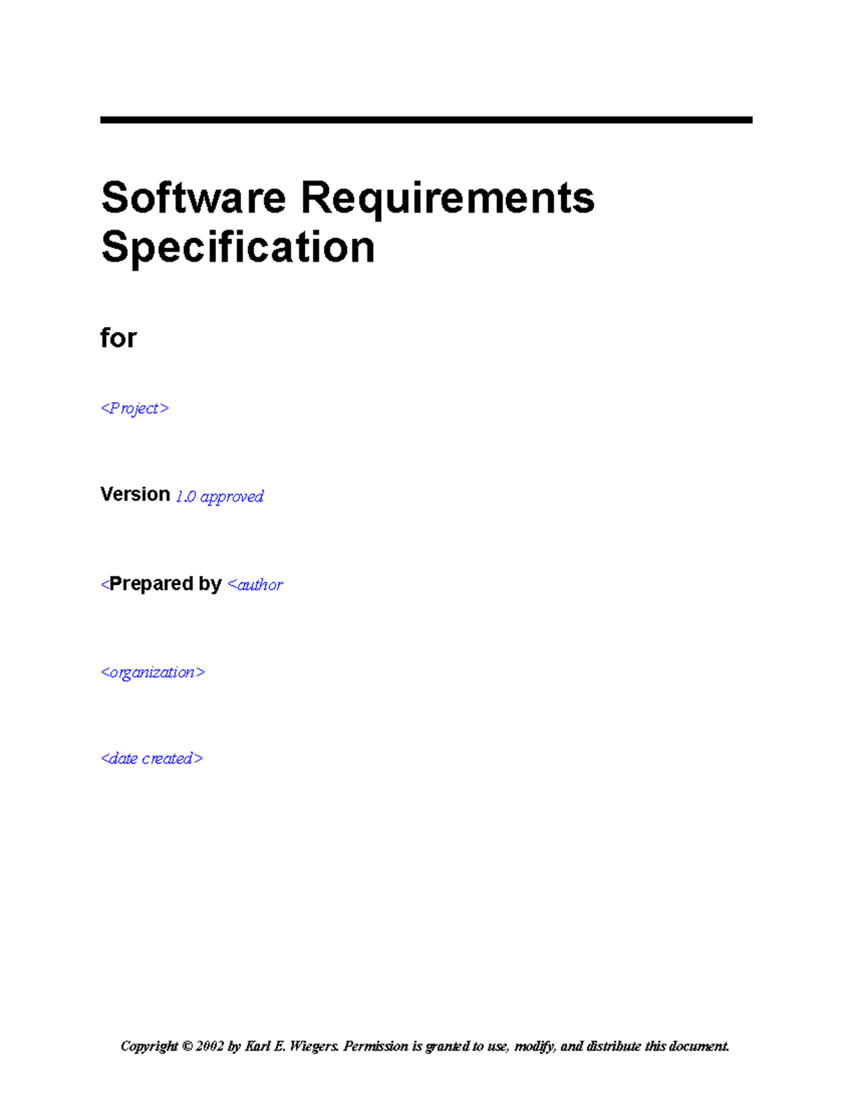 SRS template - nice - Software Requirements Specification for Version 1 ...