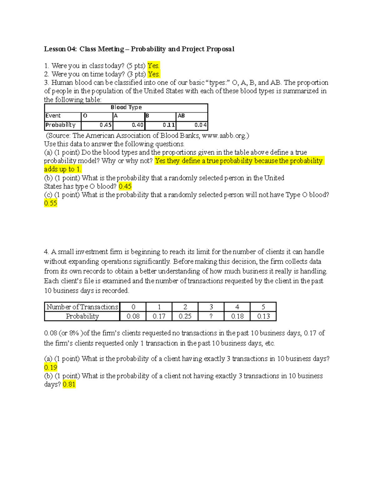 Lesson 04 Class Assignment - Lesson 04: Class Meeting – Probability and ...