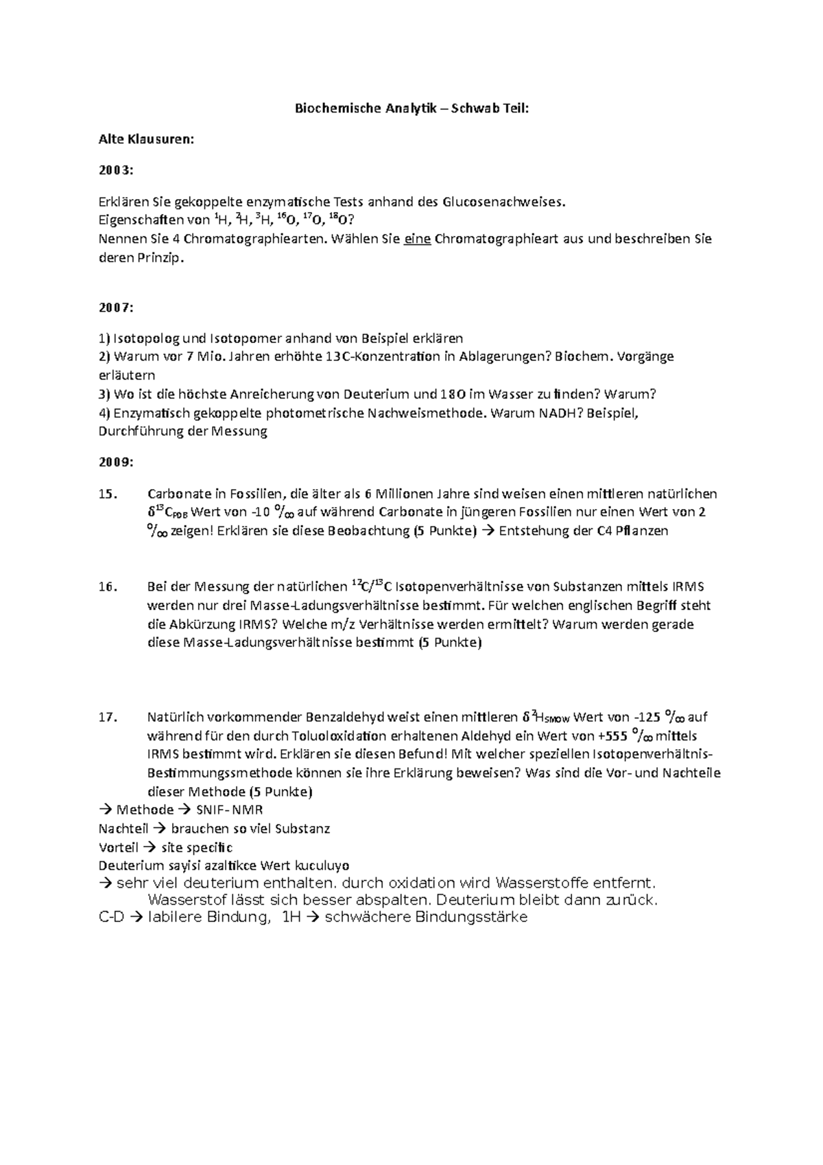 Biochemische Analytik- Schwab- alte Klasuren - Biochemische Analytik ...