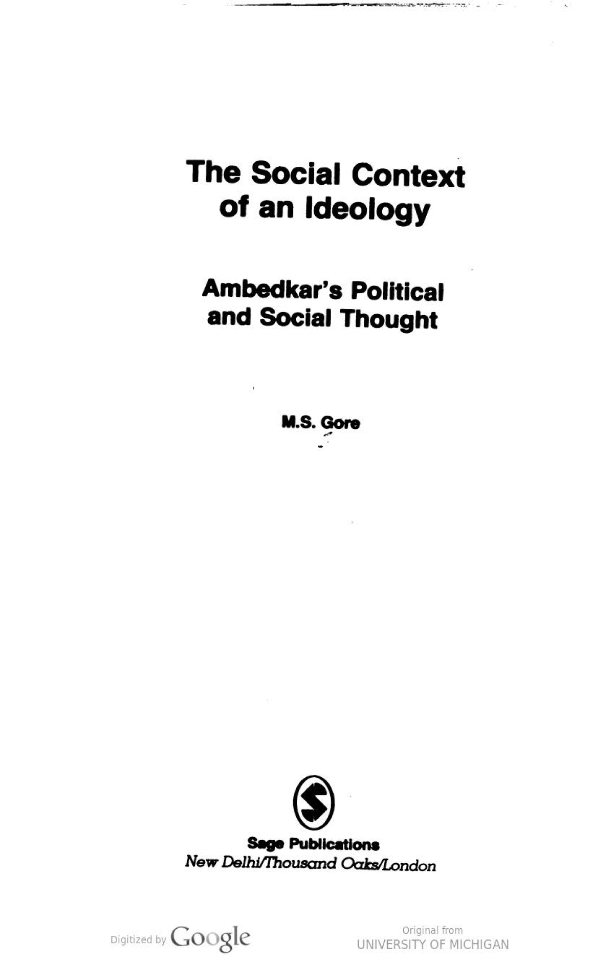 R2 - Introduction to ambedkar - The Social Context of an Ideology ...