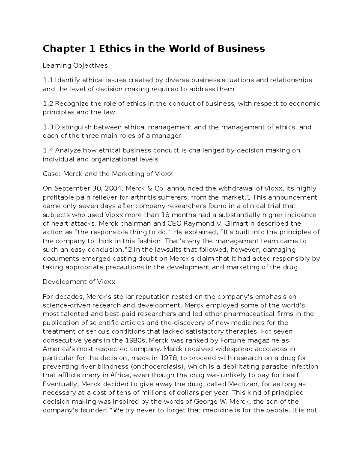 Chapter 1 Ethics in the World of Business - Chapter 1 Ethics in the ...