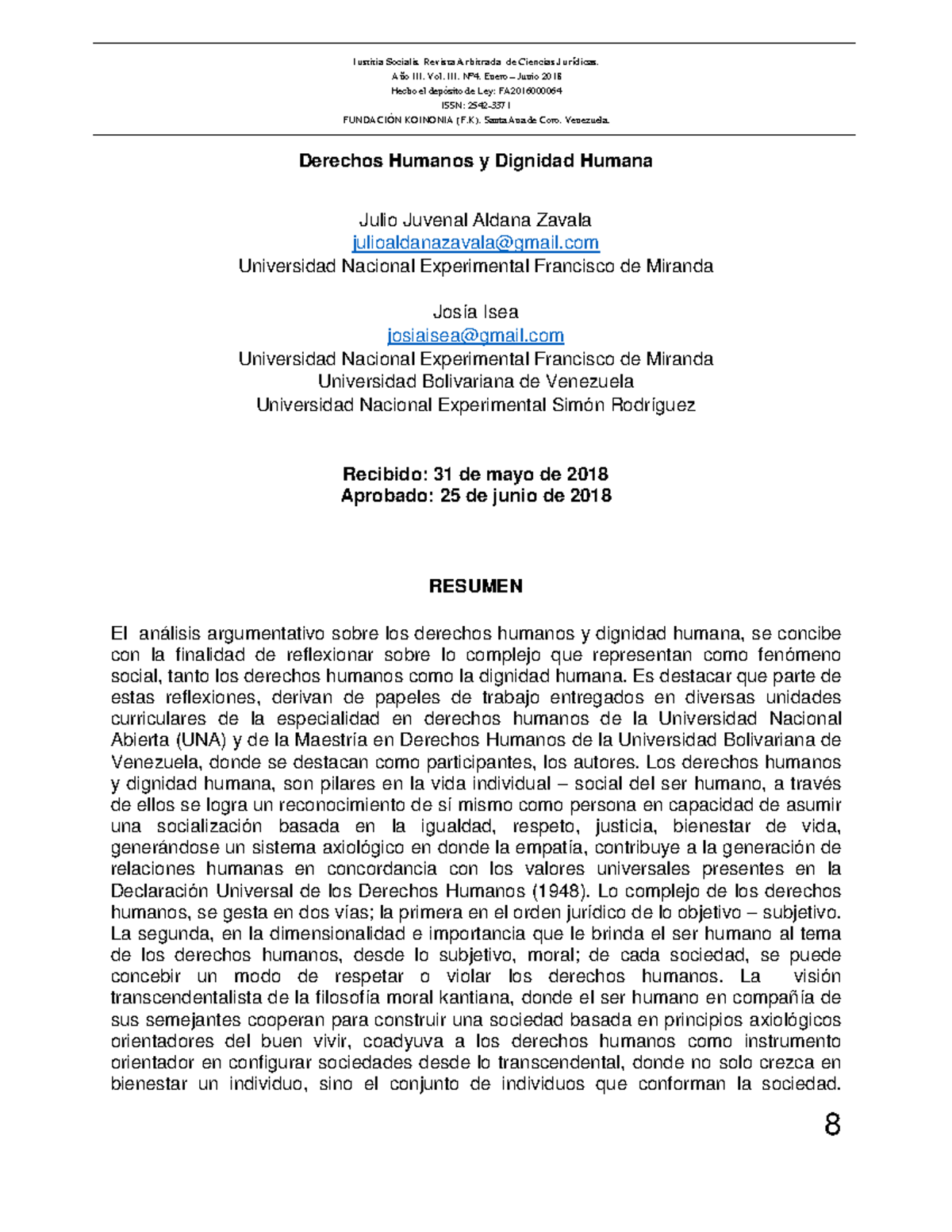 TP1 - Documento extra 2 - Hecho el depósito de Ley: FA2016000064ISSN: 2542- FUNDACIÓN KOINONIA ...
