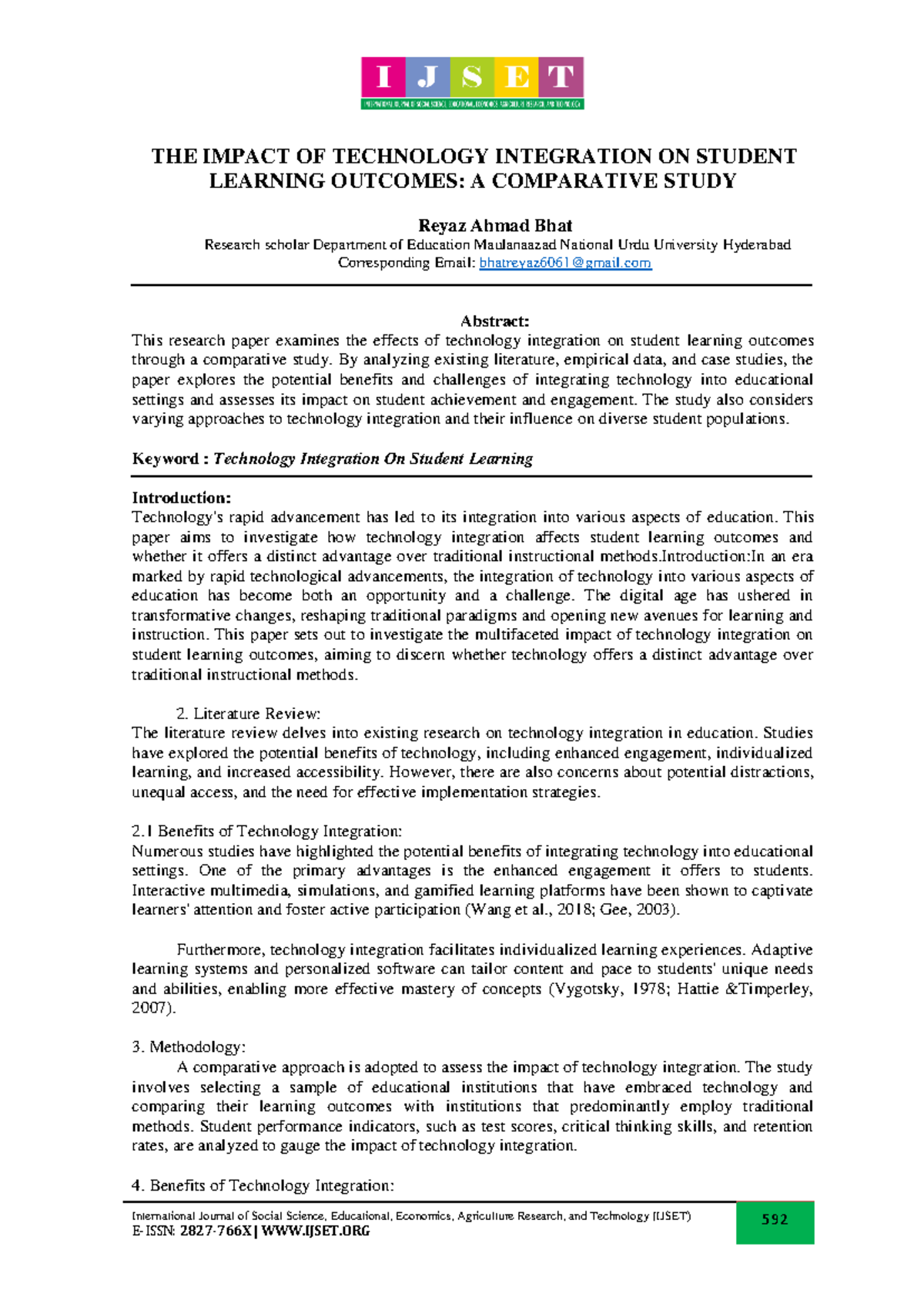 The Impact of Technology Integration on Student Le - International ...