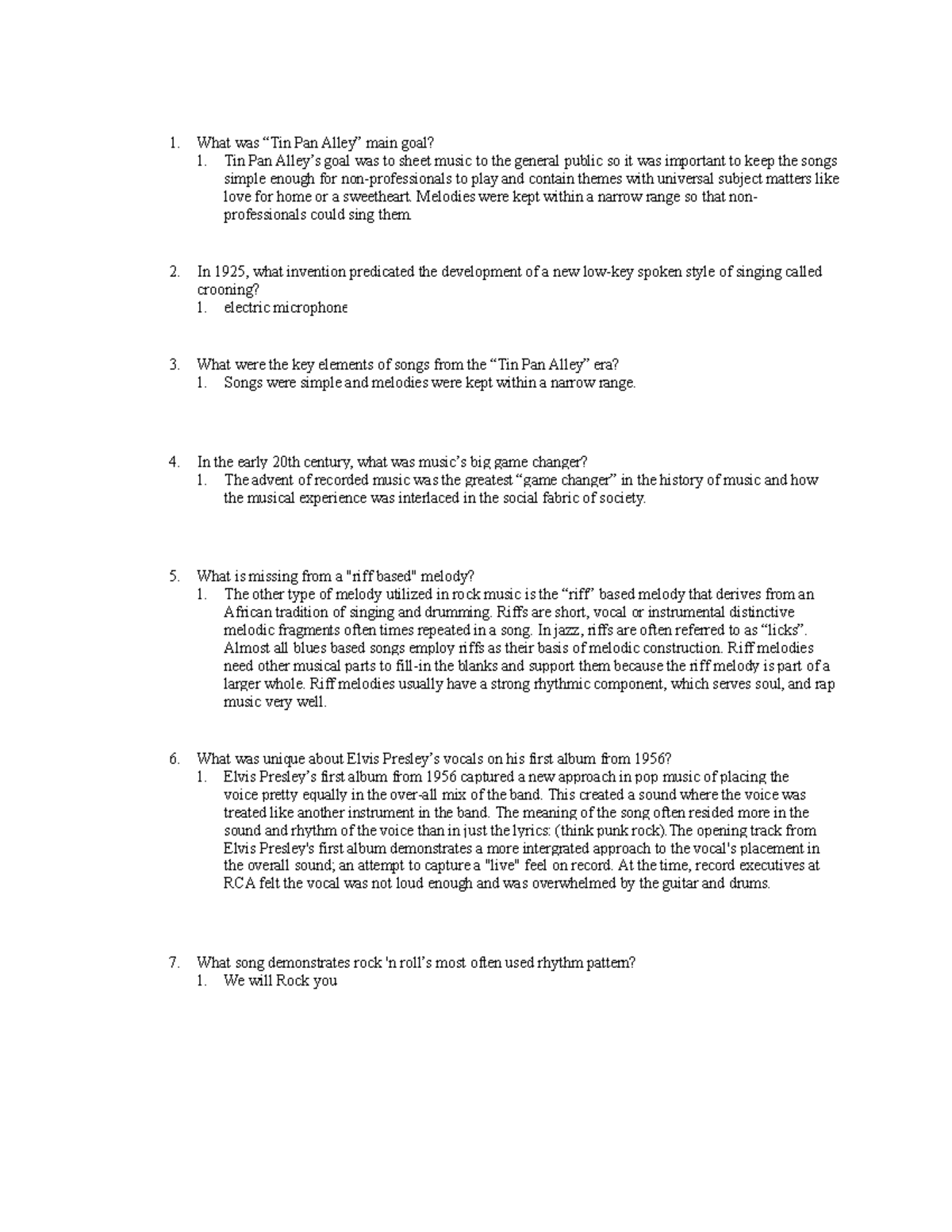 Module 2 Study Guide - What was “Tin Pan Alley” main goal? Tin Pan ...