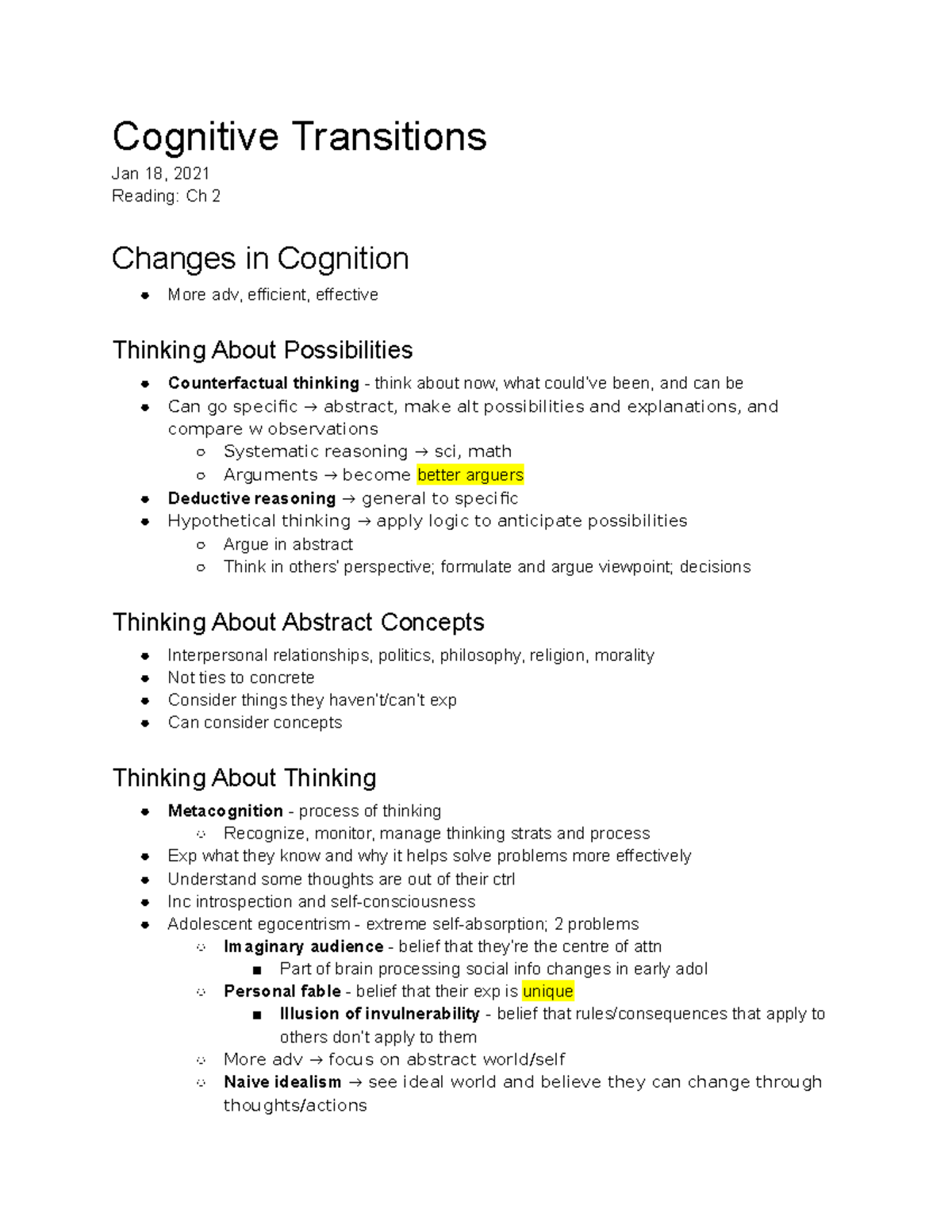 3 - Cognitive Transitions - Cognitive Transitions Jan 18, 2021 Reading ...