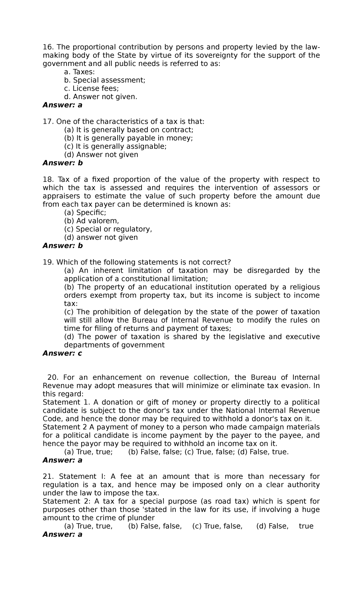 Income Taxation Reviewer Notes Part 2 - The proportional contribution ...