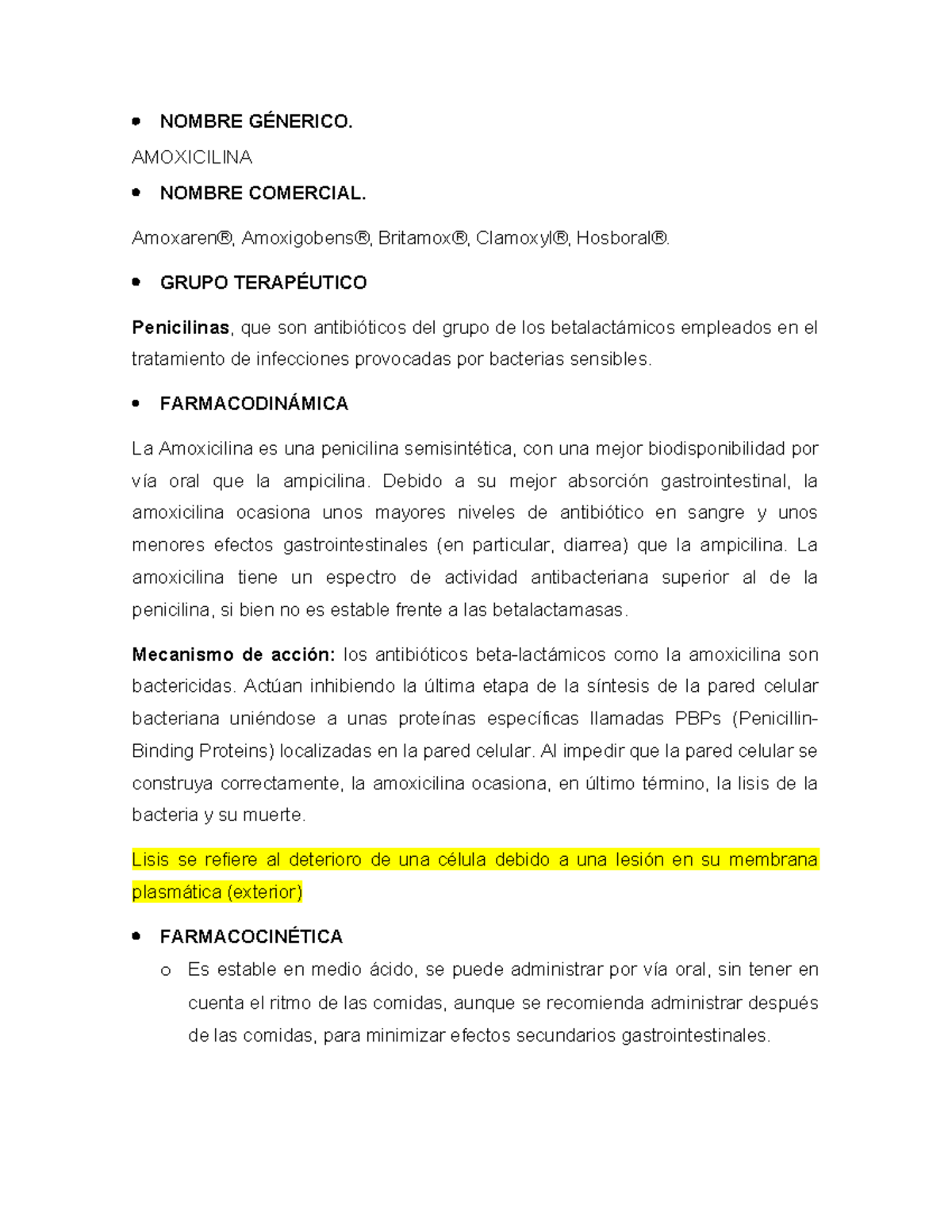Amoxicilina - equipo - NOMBRE GÉNERICO. AMOXICILINA NOMBRE COMERCIAL ...