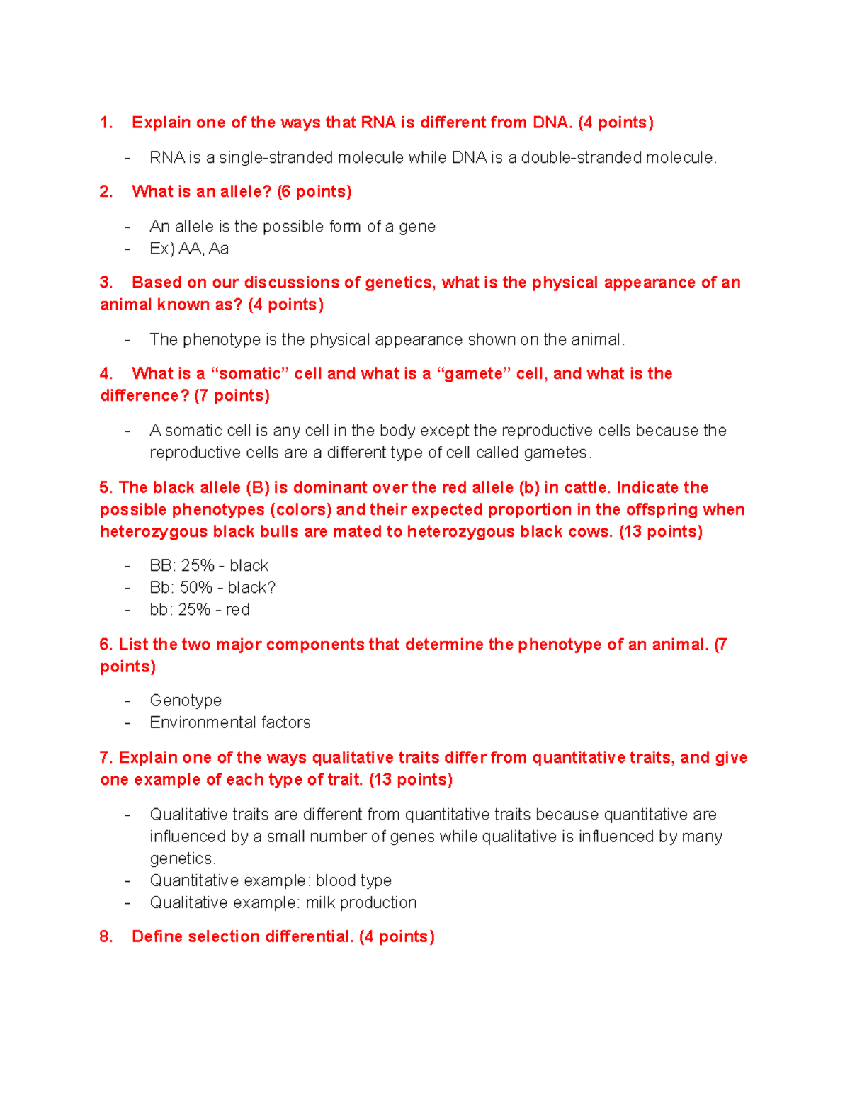 Assignment #3 - Caitlyn A - 1. Explain one of the ways that RNA is ...