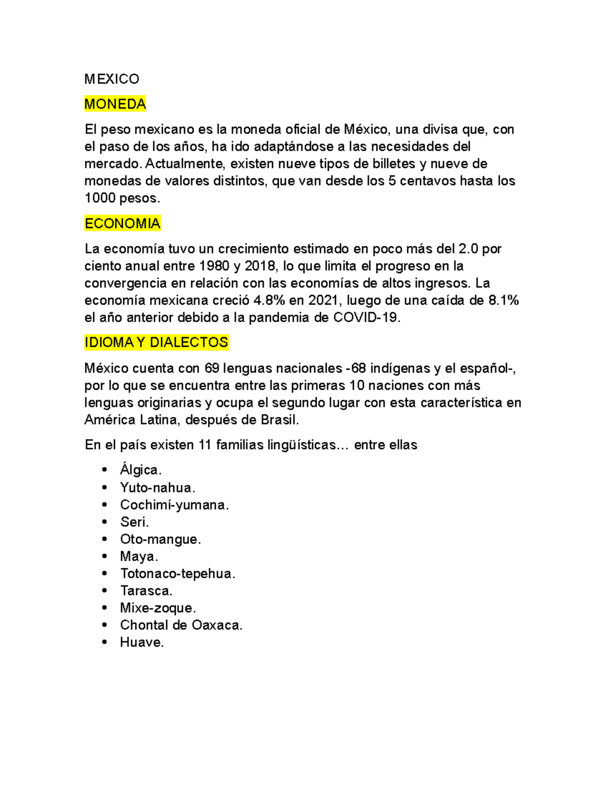Mexico - info - MEXICO MONEDA El peso mexicano es la moneda oficial de ...