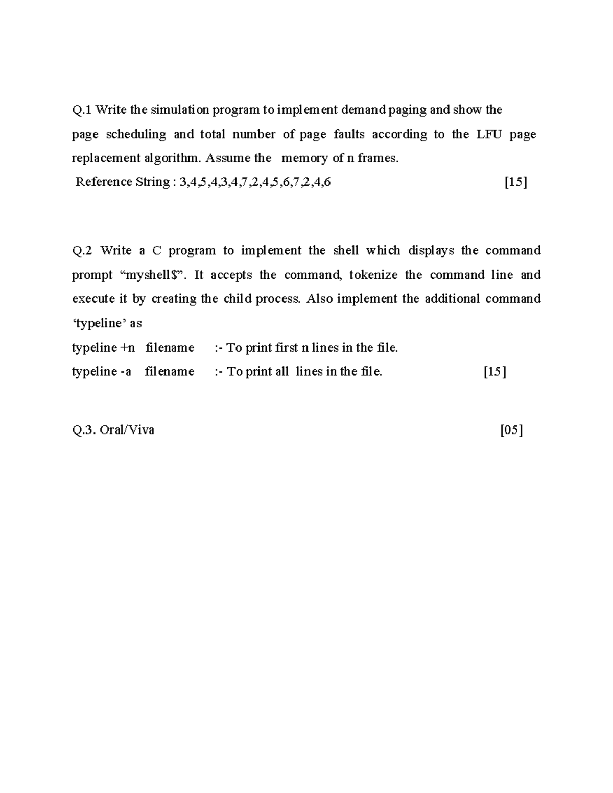 Os praexam - practical - Q Write the simulation program to implement demand paging and show the ...