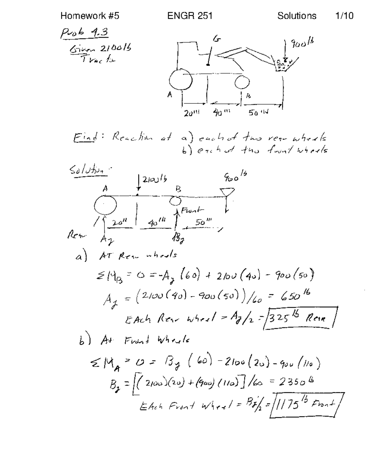 ENGR251 S19 HW5 Solutions - Homework #5 ENGR 251 Solutions P-'64 1- 3 1/10 ) 166 1-4 2/6614 -iv ...