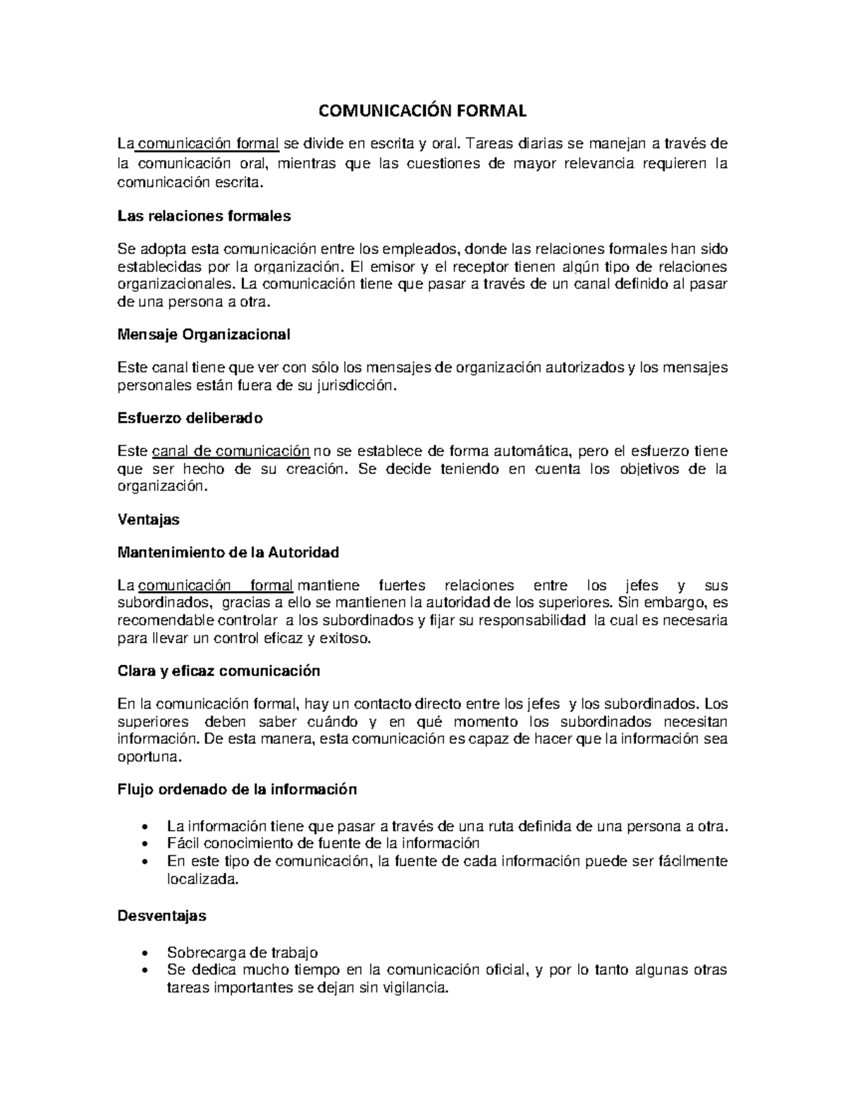 ComunicacióN Formal - tarea - COMUNICACIÓN FORMAL La comunicación ...