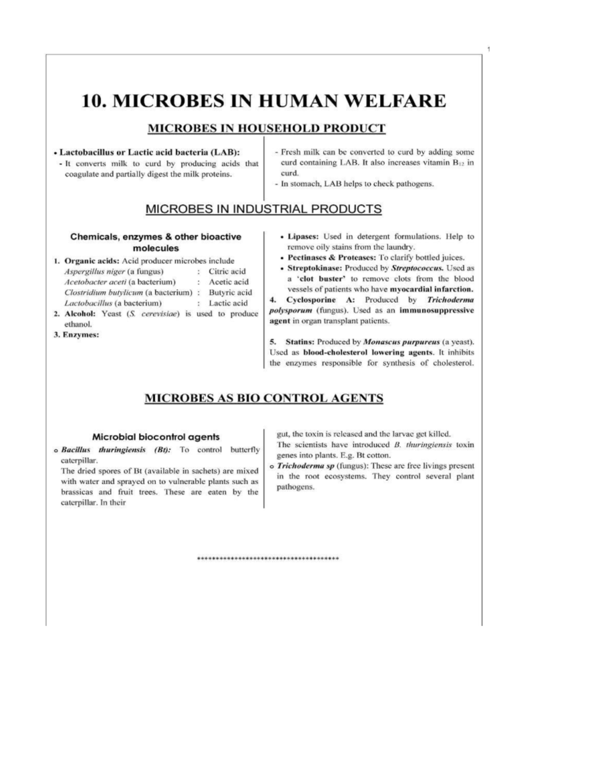 Microbes in human welfare - science - Studocu