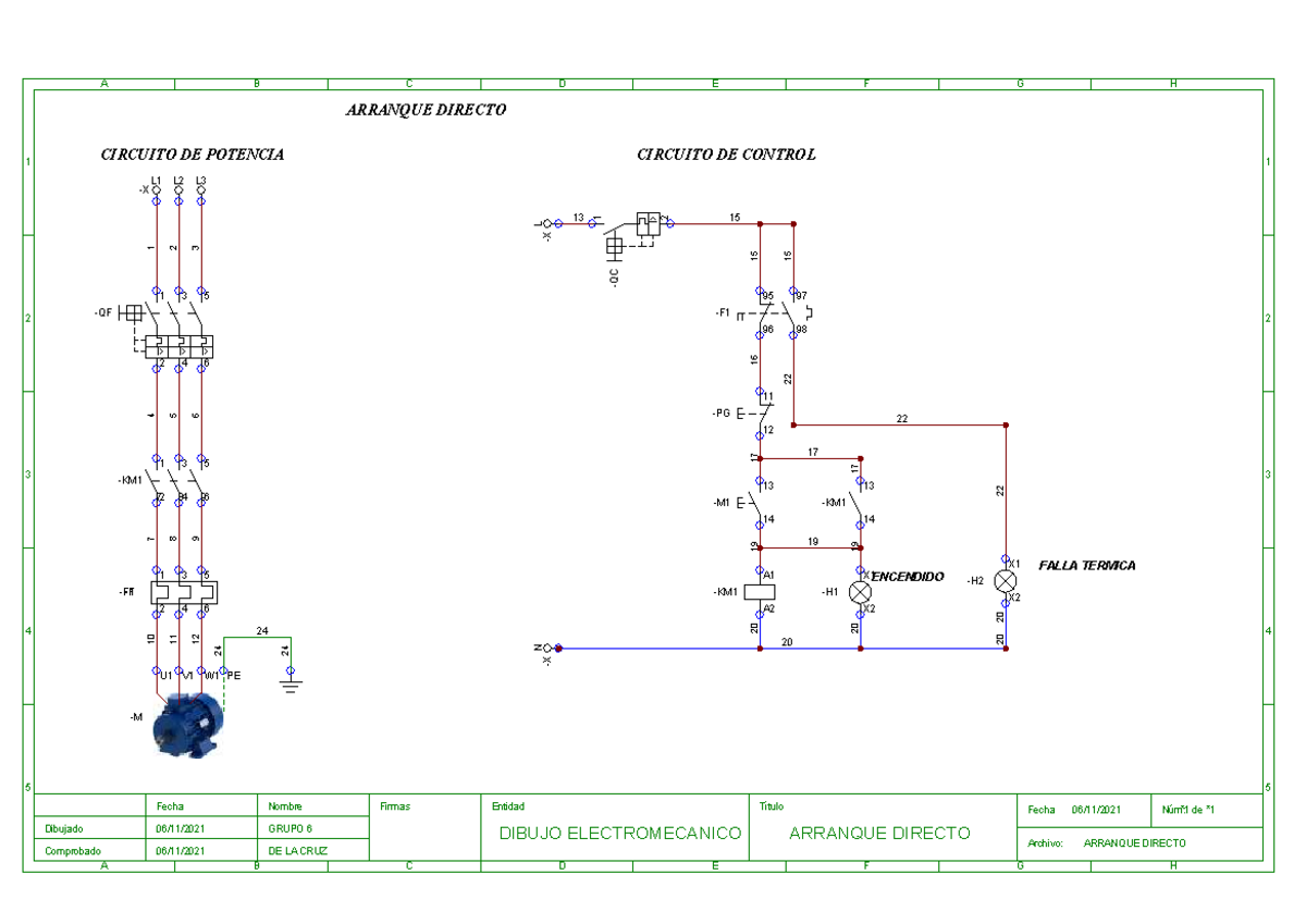 Arranque Directo - A A B B C C D D E E F F G G H H 1 1 2 2 3 3 4 4 5 5 ...