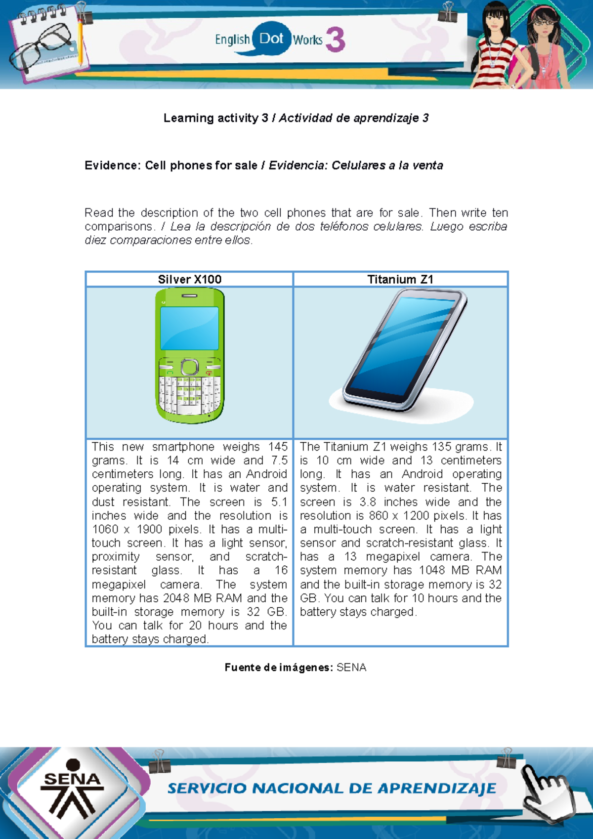 Cellphone cell - Learning activity 3 / Actividad de aprendizaje 3 ...