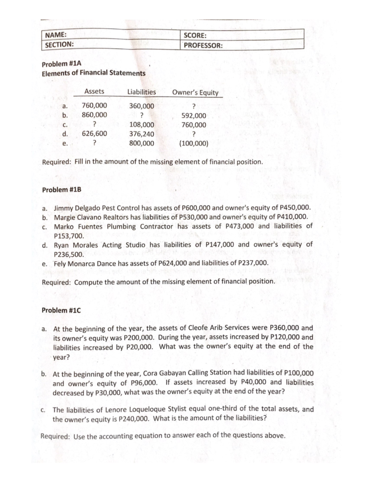 Problem 1ABC - answers - RA on Accountancy - Studocu