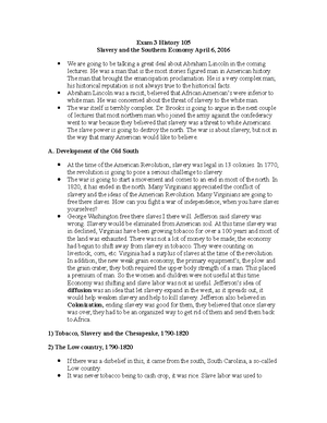 HIST 105 - Exam 1 - History of the US with Dr. Damon Bach - HIST 105 ...