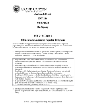 INT 244 RS T5Investigating Buddhism - Joshua M. Jeffcoat INT- 02/20/ Dr ...