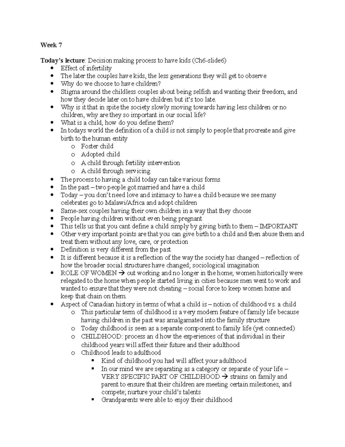 Family and marriage - Week 7 Today’s lecture: Decision making process ...
